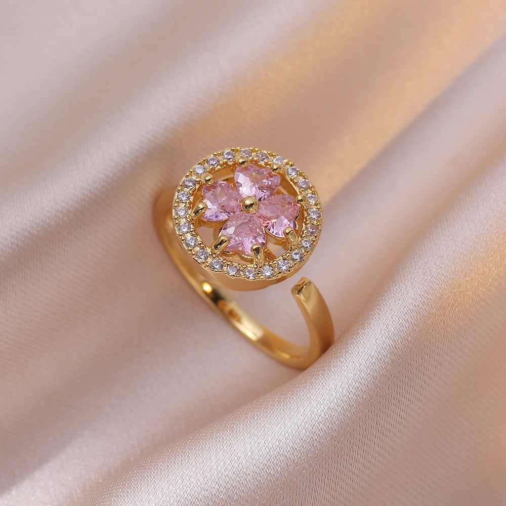 Pink 4 Leaf Clover Fidget Ring – Sage Pig Collection